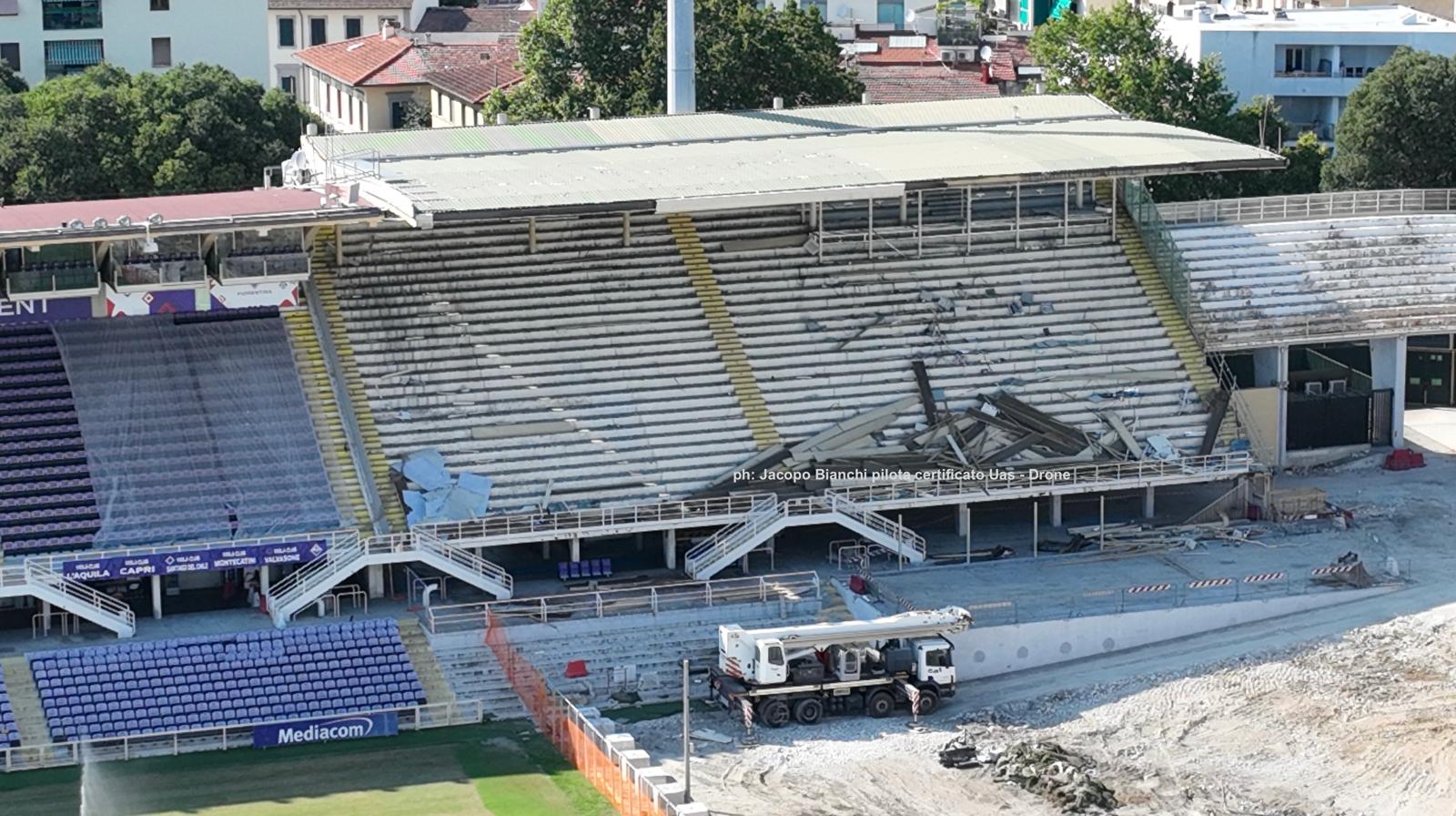 Come cambia lo Stadio Franchi: foto dall'alto di oggi • Nove da Firenze